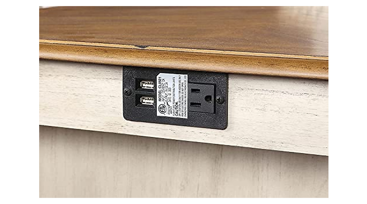 Amy Farmhouse Kitchen Table with Storage & USB Charging | Modern ...