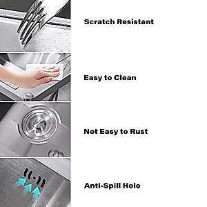 Stainless Steel Kitchen Sink Freestanding Outdoor Sinks Commercial Restaurant Sink Set w/Faucet & Workbench & Storage Shelves Industrial Sink Single Bowl for Patio Garden Garage 35.5×31.5×16.5"