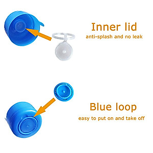 Zddaoole 30 Pack Non Spill Caps,Reusable 55mm 3 and 5 Gallon Water Bottle Snap On Cap,Replacement Non-Spill Anti Splash Water Jug Caps