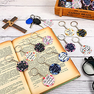 Janmercy 120 Pcs Acrylic Christian Keychain Floral Bible Verse Keychain Religious Scripture Gifts Jewelry Gifts for Women Men(Bright, Bright)