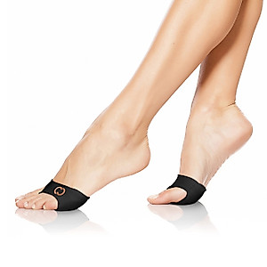 Copper Compression Metatarsal Pads for Women & Men - Orthopedic Ball of Foot Pain Relief Braces - Gel Cushions for Calluses, Bunions, Corns, Morton Neuromas - Fits Heels, Dress Shoes - S/M