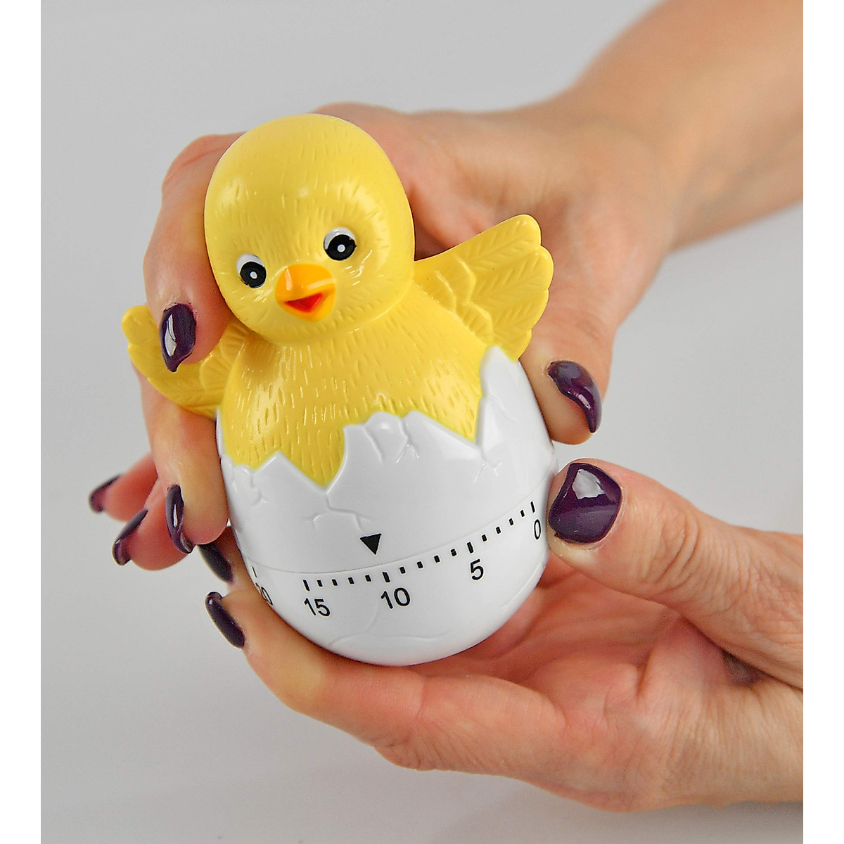 HOME-X Chick Timer, Cute Kitchen Home Decor, Useful Kitchen Gadgets, Animal Timers Mechanical Kitchen Cooking Timer Clock Loud Alarm Counters-Student Timer- 55 Minutes-3 3/4" L x 3"D