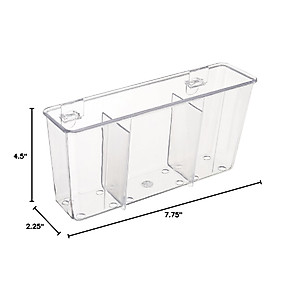 Cutlery Holder (Clear) (4.5"H x 7.75"W x 2.25"D)