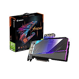 GIGABYTE AORUS GeForce RTX 3080 Xtreme WATERFORCE WB 10G (REV 2.0) Graphics Card, Water Block Cooling System, LHR, 10GB 320-bit GDDR6X, GV-N3080AORUSX WB-10GD REV2.0 Video Card