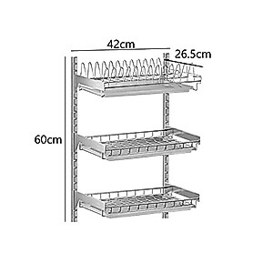 FEHUN Sinks,Kitchen Wall-Mounted Stainless Steel Drain Rack with Drain Pan,Storage Rack