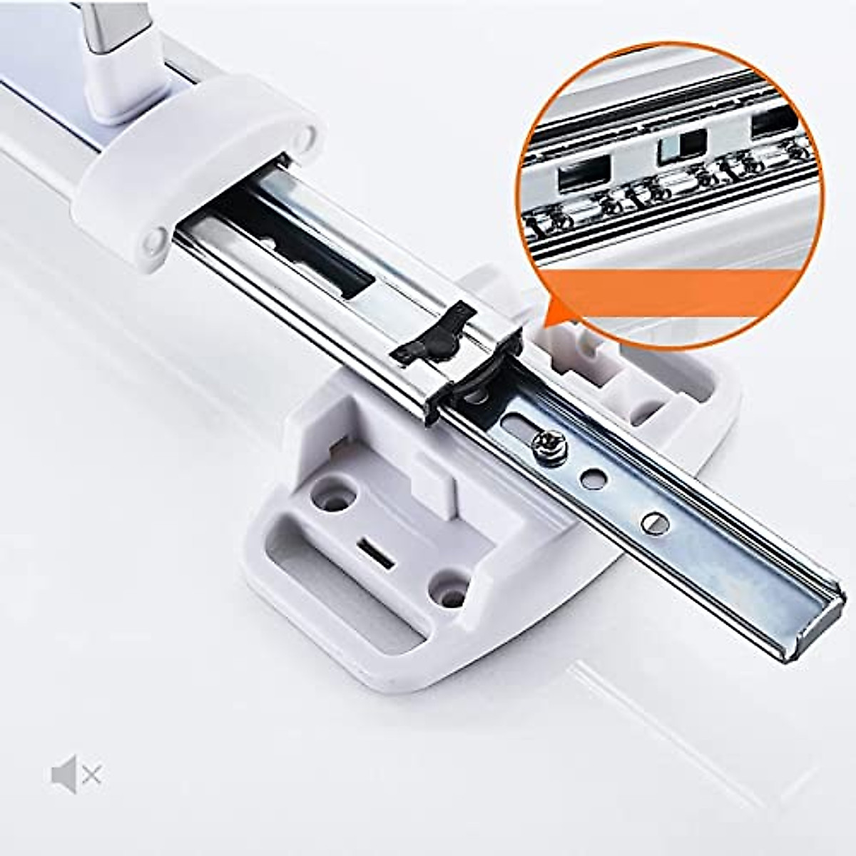 Extendable Clothes Rail - Sliding Wardrobe Closet Rod, Adjustable 25-46 Cm Wardrobe Rail Metal with Slide Rail, Extendable Clothes Rail Closet Rail White, 25Kg Load Capacity (Size : 40cm/15.