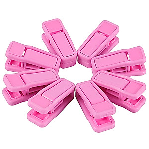 ZOENHOU 100 Pack Pink Plastic Finger Clips for Hanger Strong Pinch, Multi-Purpose Non-Slip Hanger Clip, Plastic Clips for Clothes Pants