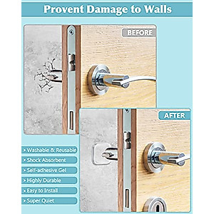 Door Stoppers Wall Protector, Etybetopstar1.57inch Reusable Door Bumper with Self Strong Adhesive, Quiet, Shock Absorbent Gel for Home, Office, Wall Protector from Door Knobs (Square, Clear)) (6PCS)
