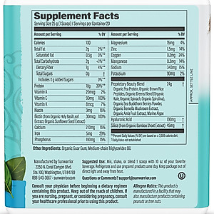 Vegan Collagen Building Powder Protein Peptide with Biotin Vitamin C Hyaluronic Acid Collagen Protein Powder for Hair Skin Nail Dairy Free Gluten Free | Unflavored by Sunwarrior