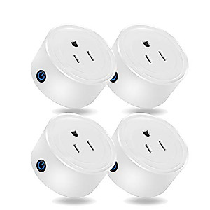Martin Jerry Mini Smart Plug Compatible with Alexa and Google Home, Smart Home Devices, No Hub Required, Easy Installation and App Control as Smart Switch Timing (Round) (4Pack)