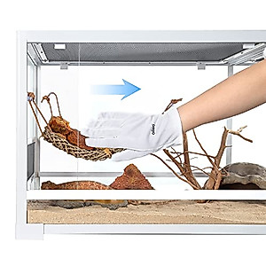 OIIBO White 67 Gallon Reptile Terrarium, 48" x 18" x 18" Knock Down Tempered Glass Reptile Tank, Sliding Door Reptile Tank for Ball Python Snake Bearded Dragon Tortoise Habitat