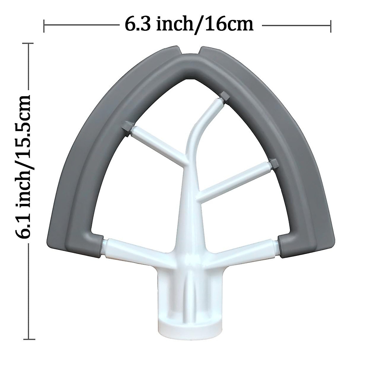 Flex Edge Beater For Kitchenaid Mixer Accessory,Kitchen Aid Attachments For Mixer,Fits Tilt-Head Stand Mixer Bowls For 4.5-5 Quart Bowls,Beater With Silicone Edges,Grey