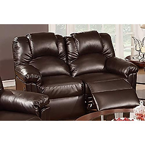 Hollywood Decor Delnice Motion Sofa Featuring Wide Cushions in Bonded Leather (Brown)