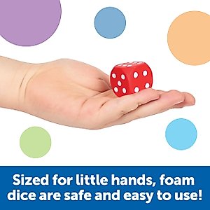 Learning Resources Foam Dice: Dot Dice, Red and Blue 6-Sided Foam Dice, Early Math Skills, Set of 2, Grades PreK+, Ages 3+