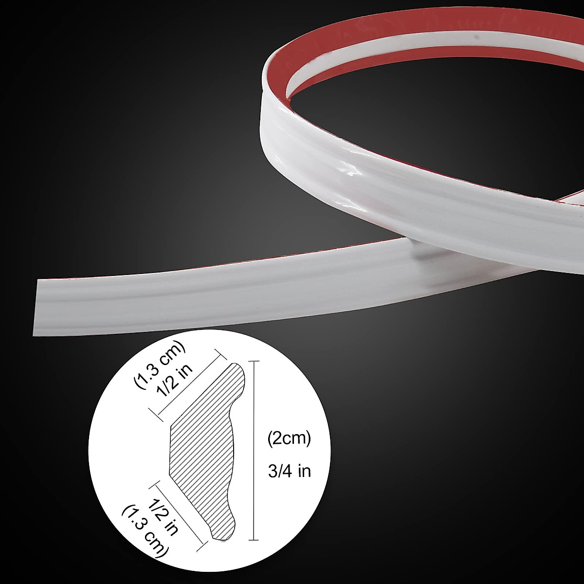 NeatiEase Flexible Trim Caulk Strip, Peel and Stick Trim for Molding, Tile Edge, Ceiling, Wall Corner, Baseboard, Floor(White)