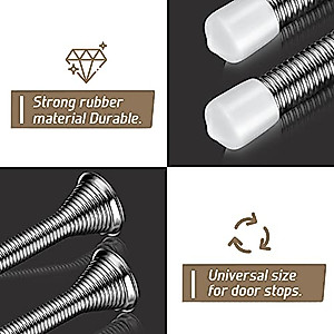 Thinkday 100 Pieces Door Stop Bumper Tips, White Silicone Door Rubber Replacement Stopper Ends 0.35 Inch Replacement Stopper Tips Caps for Door and Wall Protection