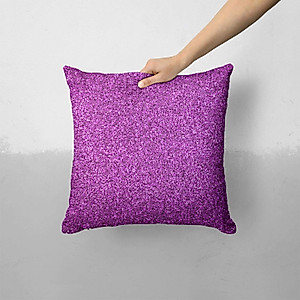 iiRov Purple Glitter Ultra Metallic - Custom Decorative Home Decor Indoor or Outdoor Throw Pillow Cover Plus Cushion Set for Sofa, Bed or Couch (Pillow CASE Cover Plus Cushion)