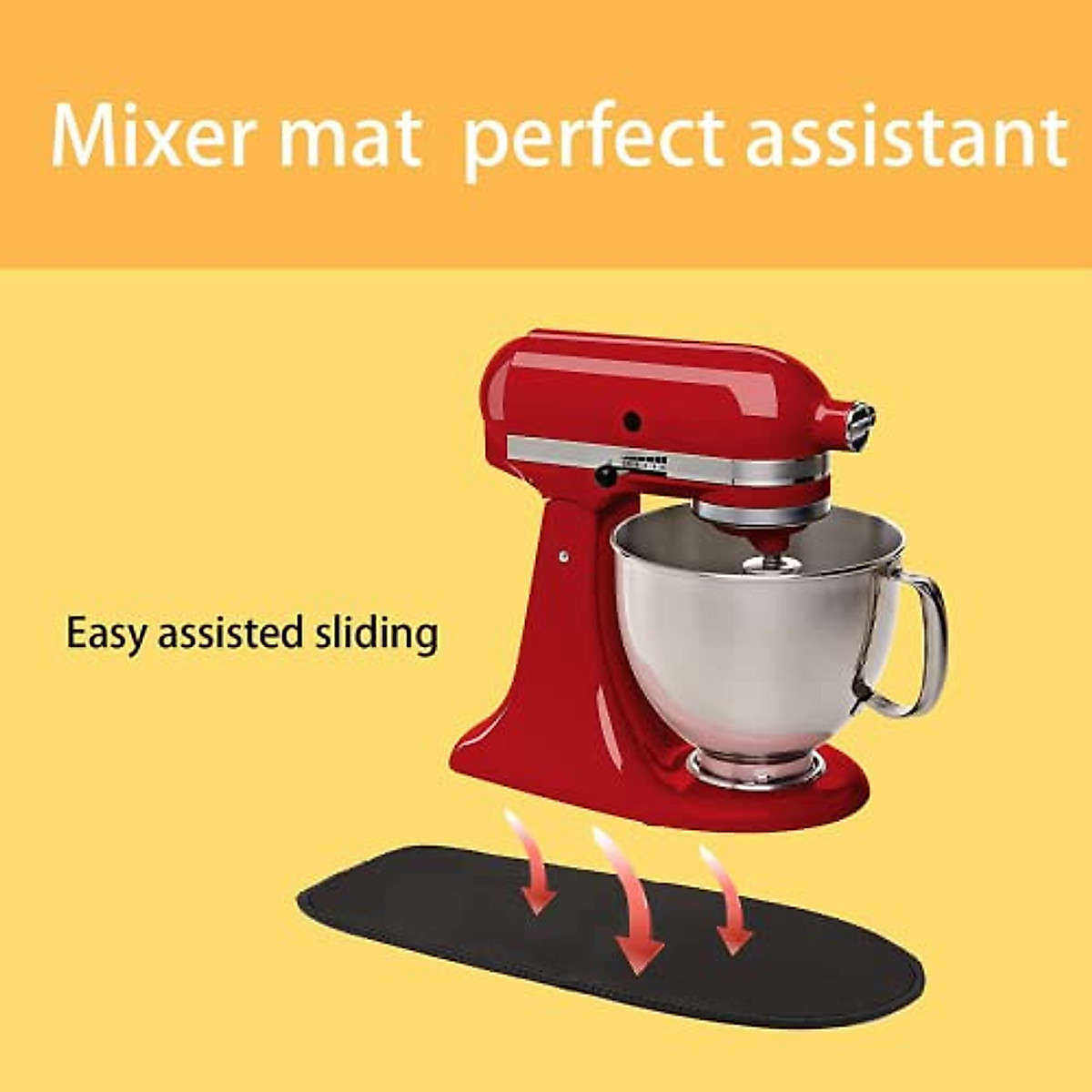 Slider Mat for Kitchenaid Stand Mixer - Mover Sliding Mat Pad Appliance Slider Compatible With KitchenAid 4.5-5 Qt Tilt-Head Stand Mixer, Kitchen Aid Mixer Assecories, Black
