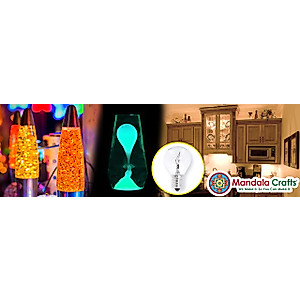 Mandala Crafts Lava Lamp Light Bulb 25 Watt S11 E17 120v Glitter Lamp Bulb - Lava Lamp Replacement Bulb 25w – Dimmable Warm White Lava Light Bulb for Lava Lamp 6-Pack