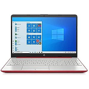 HP 2023 15.6" HD Laptop Computer Intel Dual-Core Pentium Gold 6405U 8GB DDR4 128GB SSD Intel UHD Graphics HD Webcam Bluetooth RJ-45 USB-C HDMI Windows 10 Scarlet Red w/RE 32GB USB