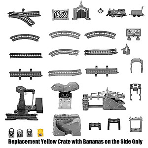 Replacement Part for Thomas and Friends Train Playset - GLK81 ~ Animal Park Monkey Adventure Train Set ~ Replacement Yellow Crate with Bananas on The Side