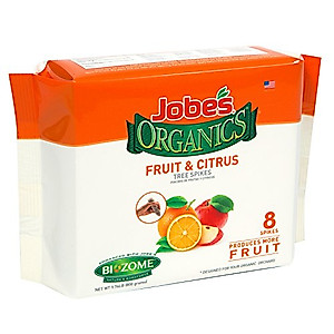 Jobe's, Fertilizer Spikes, Fruit and Citrus, 8 Count, Slow Release, Apple, Orange, Lemon, Trees