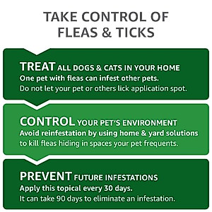 Amazon Basics Flea and Tick Topical Treatment for Cats (over 1.5 pounds), 3 Count (Previously Solimo)