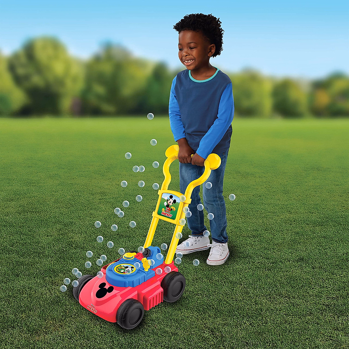 Disney Junior Mickey Mouse Bubble Mower, Pretend Play and Outdoor, Kids Toys for Ages 3 Up, Amazon Exclusive by Just Play
