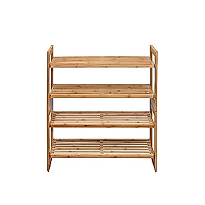 TRINITY Basics 2-Tier Stackable Bamboo (2 Pack) Shoe Rack