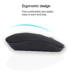 Full Size Large Print 2.4g Wireless Keyboard and Mouse with Oversized Print for Kids Visually Impaired Low Vision Individuals (Black)