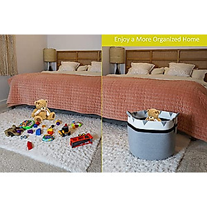 The Modish Store 18" X 18" X 15" Extra Large Premium Cotton Rope Basket Gray White Woven Basket for Blankets Toys Storage Basket with Handles Great for Comforter Cushions Storage Bins