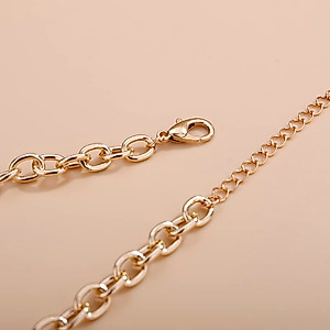 Wiwpar Women Statement Gold Short Chain Pendant Pearl Necklaces Chunky Faux Pearl Cluster Collar Bib Choker Necklace and Earrings Set for Women Gift