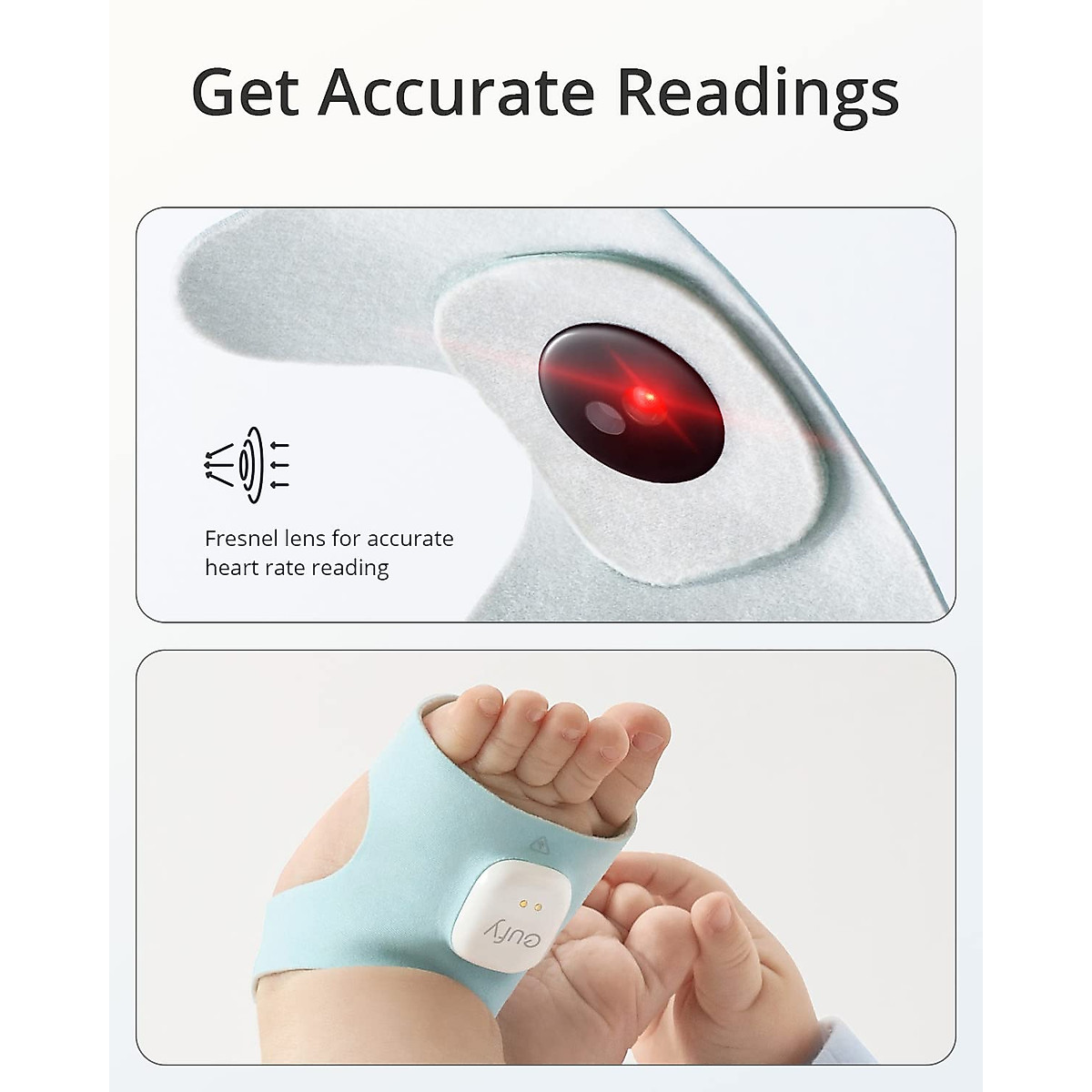 eufy Security Baby Smart Sock Baby Monitor with 2.4 GHz Wi-Fi, Track Sleep Patterns, Naps, Heart Rate, AI Cry Detection, Pan and Tilt, No Monthly Fee