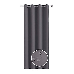 GZQIAWY 1PC Outdoor Curtains for Gazebo Waterproof Outdoor Furniture Living Room Bedroom Decoration Window Curtain Ideas Shower Curtain Design Wall Grey 50 in x 80 in (W x L)