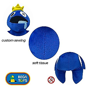 BEGA TOYS Rainbow Friends Plush - Purple Rainbow Friends Plush - Colorful Purple, Yellow, Pink, Blue, Orange Red - Adorable Rainbow Friend Toys for Kids (Blue)