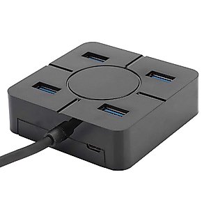 Docking Station, Black USB Hub, Hub, USB3.0 High Speed Transmission for Keyboard U Disk for Mouse Card Reader(Black)