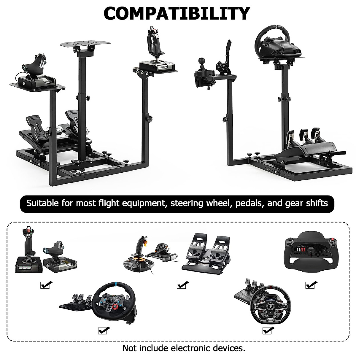 Anman G29 Racing Flight Simulator Stand with Pro 3 Gear Shifter Panels Fit for Logitech/Thrustmaster/Hotas Warthog G27 G29 G920 TX PXN,Professional Steering Wheel Stand,Not Include Wheel & Pedals