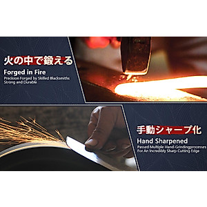 DRGSKL Serbian Chef Knife Set, Hand Forged Butcher Knife Set with Knife Bag, High Carbon Steel Kitchen Knife Set Meat Cleaver Boning Knife Viking Knife for Brisket Trimming, Gift for Dad