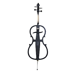 Cecilio 4/4 CECO-1BK Black Metallic Electric Cello with Ebony Fittings in Style 1 (Full Size)