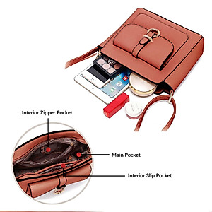 LA TERRE Lightweight Medium Crossbody Bags for Women, Small Crossbody Handbags Vegan Leather Shoulder Bag Purses