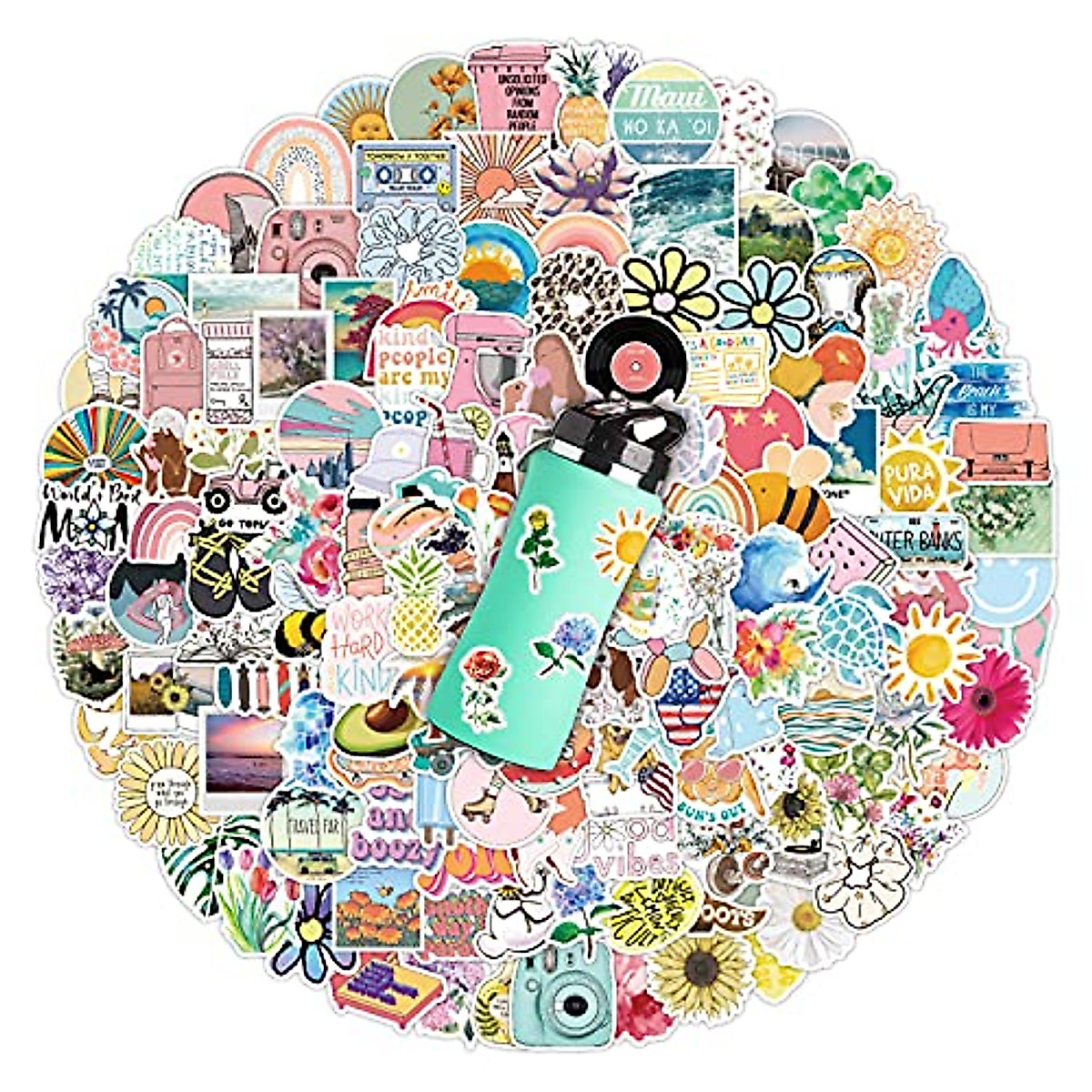 Eoaod Water Bottle Stickers for Kids 200Pcs Cute Stickers for Water Bottles Stickers Aesthetic Laptop Stickers Skateboard Stickers for Kids Teens Girls