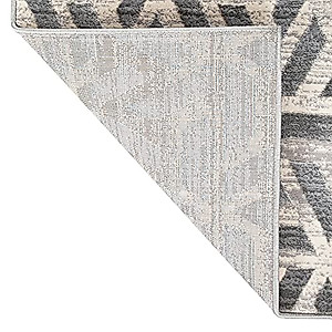 FirsTime & Co. Gray Loren Geometric Area Rug for Living Room, Bedroom, Entryway, Home Office, Distressed, Modern, 5 x 8 Feet