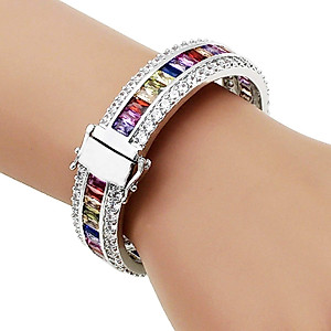 Women Amethyst Bracelets Garnet Ruby Blue Sapphire Tennis Bracelet Bridal Girl Girlfriend Jewelry