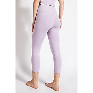 Hype Up Women's High Waisted Buttery Super Soft Capri Length Activewear Legging (S-3X) Lavender