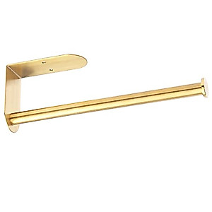 Gold Paper Towel Holder, OBODING, Self Adhesive or Drilling, Under Cabinet Paper Towel Holder Wall Mount, 304 Stainless Steel Kitchen Towel Holders for Kitchen, Cabinet, Bathroom (1 Pack, Gold)