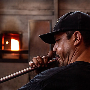 Lemongrass, Cassia & Rosemary Essential Oil & Pure Beeswax Candle in Blown Glass Jar - Bluecorn Beeswax Botanica. 8 oz.