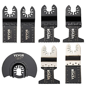 VEVOR 50 PCS Oscillating Saw Blades, Quick Release Multitool Blades Kit, HCS Tool Blades for Wood Plastic Metal Nails Bolts, Compatible with Dewalt Dremel Fein Worx Bosch Makita Milwaukee