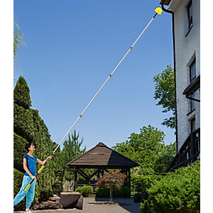 4.5-18FT Telescopic Extension Pole, 24 FT Reach Multi-Purpose Telescoping Pole with Universal Twist-on Metal Tip, Lightweight and Sturdy Extendable Pole for High House Cleaning, Dusting and Painting
