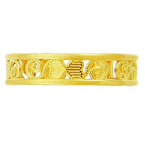 10K Yellow Gold Women's Bohemian Chic Filigree Toe Ring