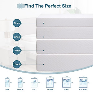 MUUEGM Full Mattress 8 Inch,Cooling Gel Green Tea Memory Foam Mattress, Mattress Full Size Size for Cool Sleep & Pressure Relief, Bed-in-a-Box,Medium Firm, CertiPUR-US Certified